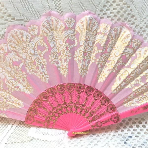Pink Hand Fan - Etsy