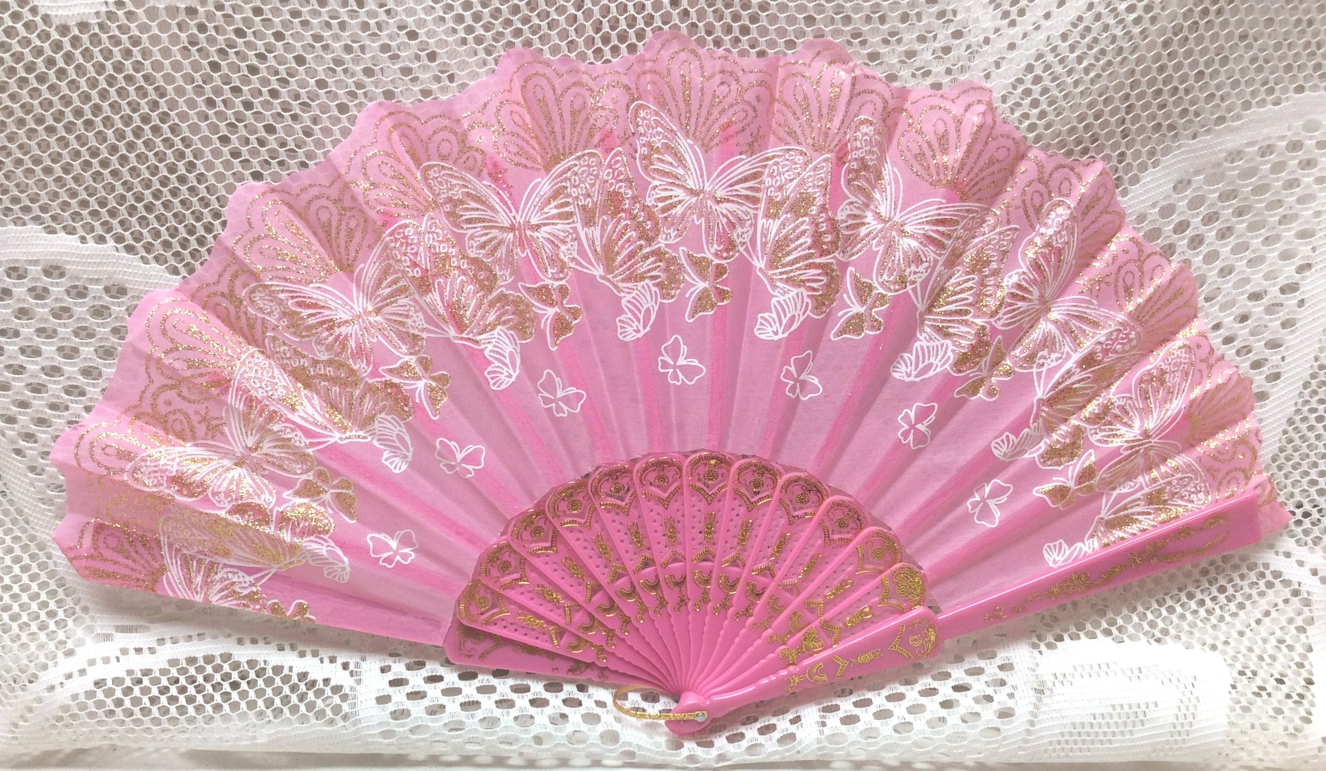 Embossed Hand Fan, Gold Butterfly Design, Wedding Bridal Fan. Check ...