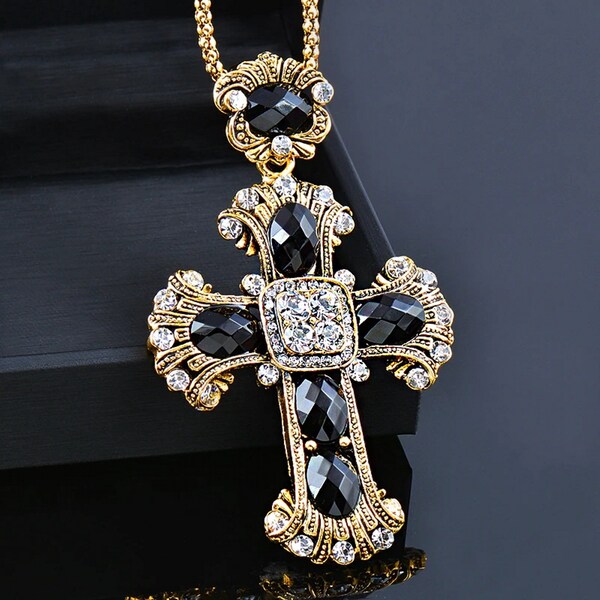 Jeweled Cross - Etsy