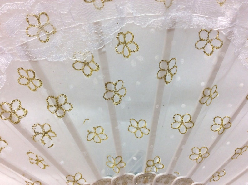 Lace Hand Fan With Gold Daisy Design, Wedding Bridal Fan. Check Listing ...