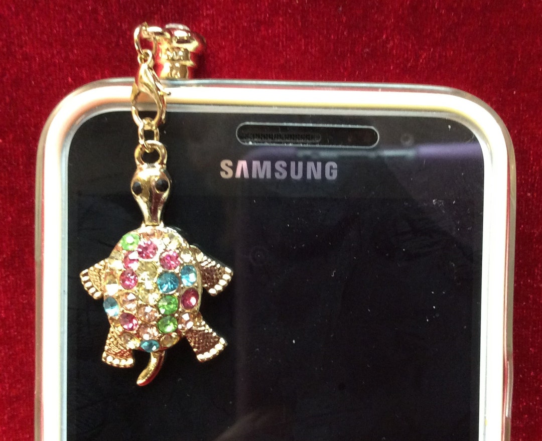 Rhinestone Turtle Dust Plug, 3.5mm Cell Phone Accessory. Check Listing ...