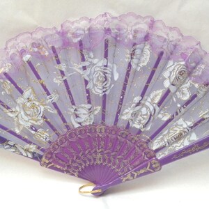 Rose Lace Hand Fan With Gold Accents, Spanish Style. Check Listing for ...