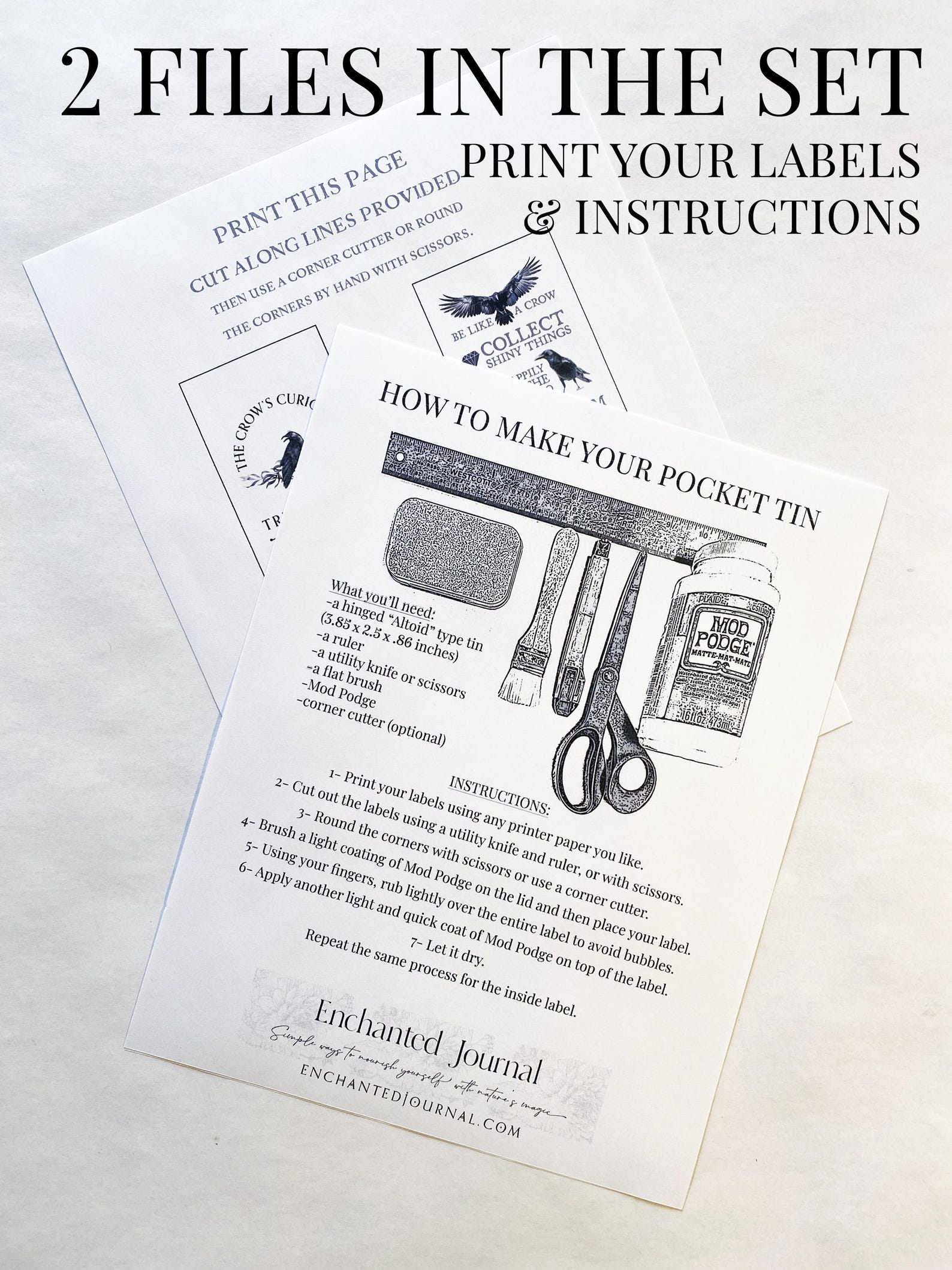 DIY Crow's Trinket Box - Printable Label Set, for Altoid Type Tins ...
