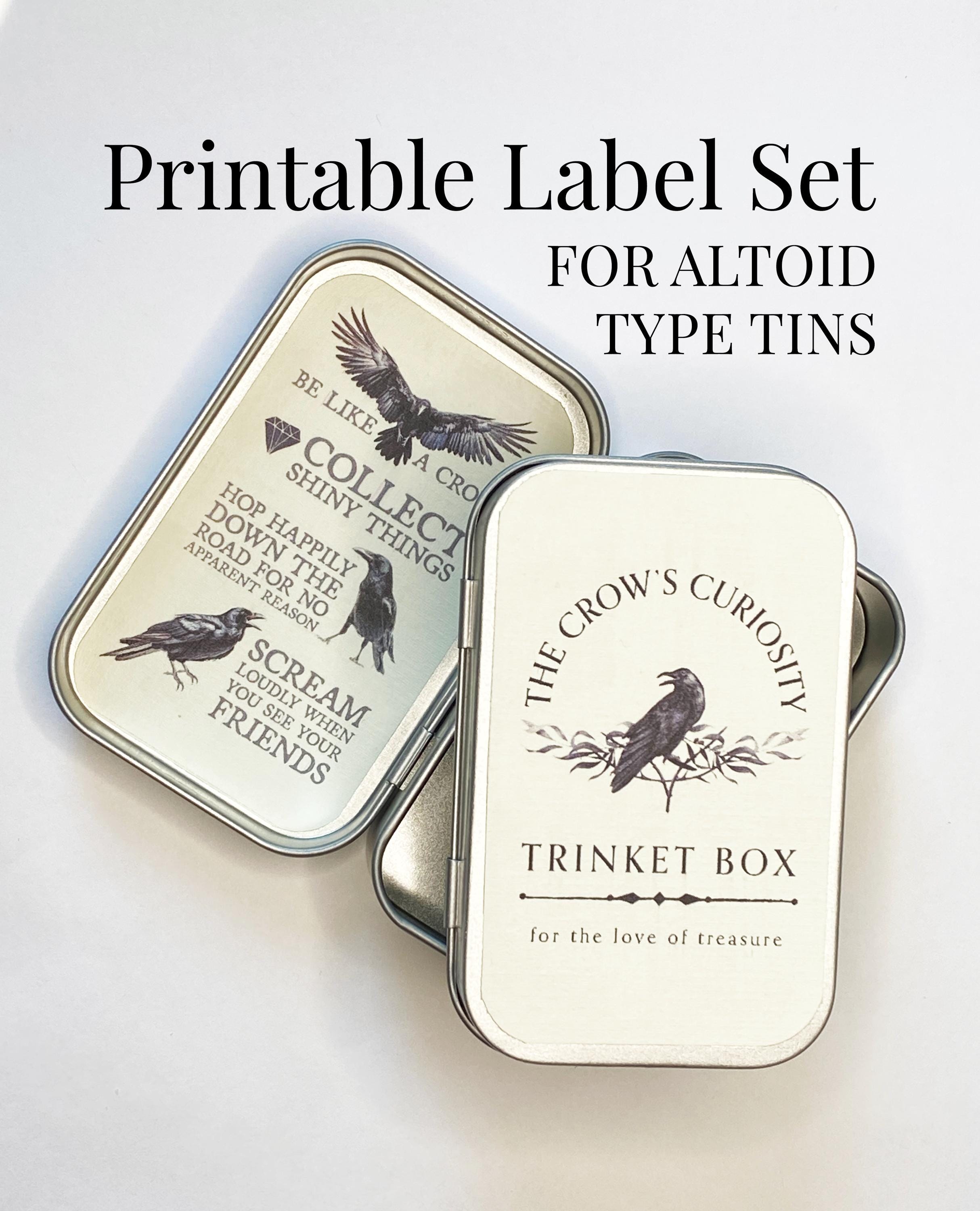 DIY Crow's Trinket Box - Printable Label Set, for Altoid Type Tins ...