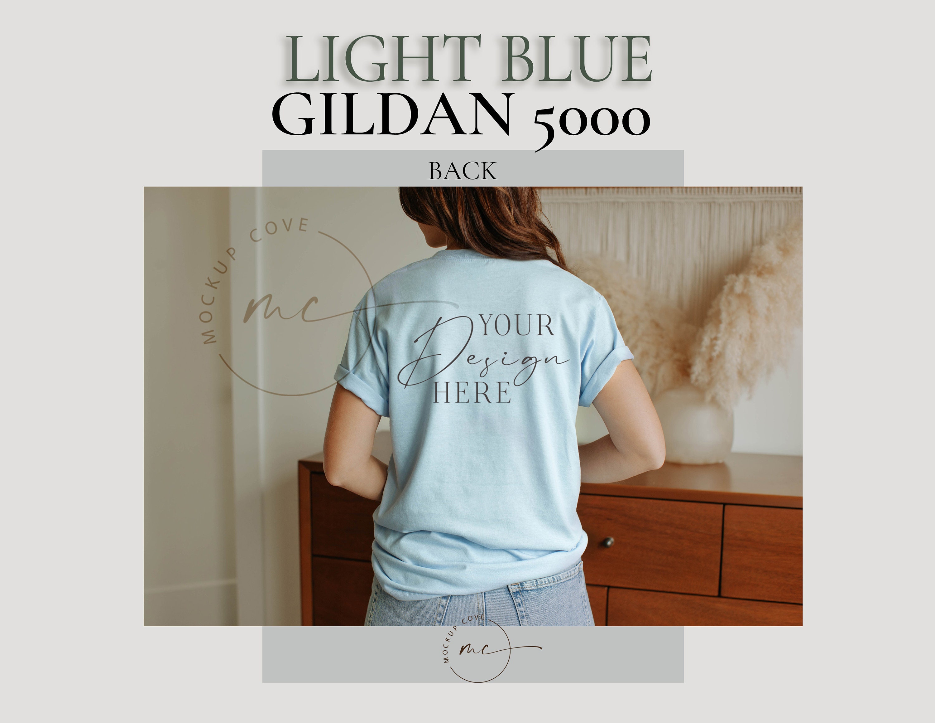 Sky Blue Shirt Back Gildan