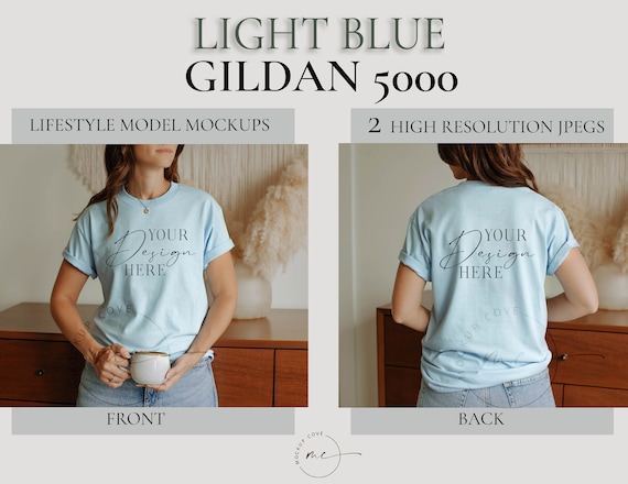 Sky Blue Shirt Back Gildan