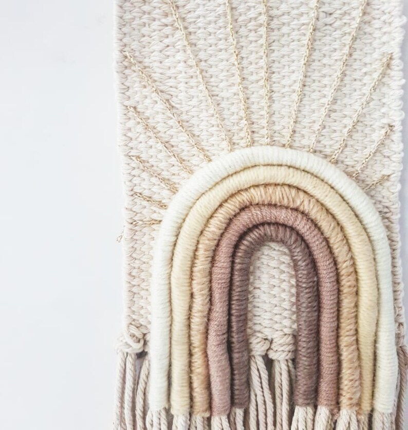 Sun Rays Rainbow Handwoven Wall Hanging Nursery Decor - Etsy