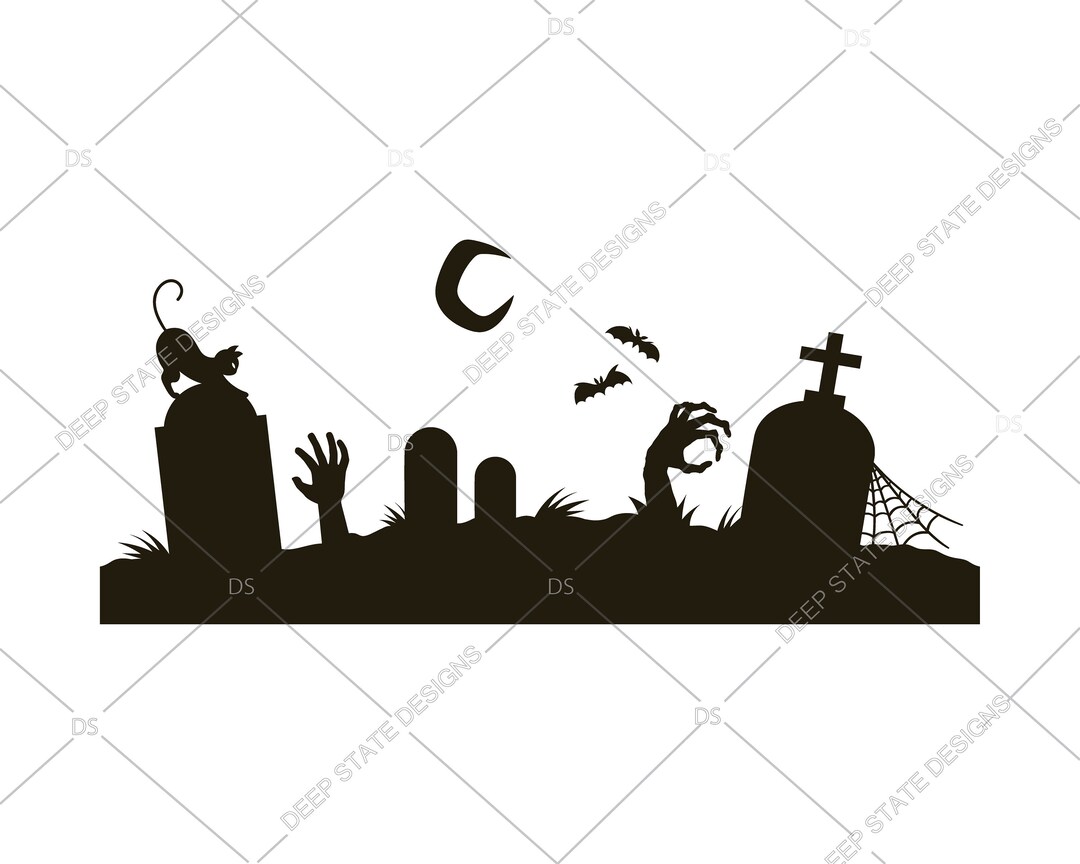 Halloween Svg, Cemetery Svg, Graveyard Svg, Halloween Svg Files ...