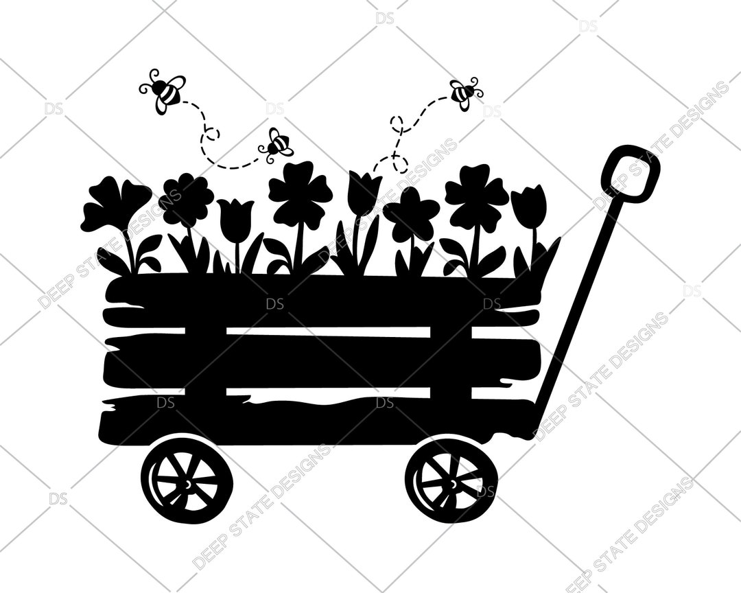Flower Cart Svg, Spring Svg, Flower Svg, Wheelbarrow Svg, - Etsy