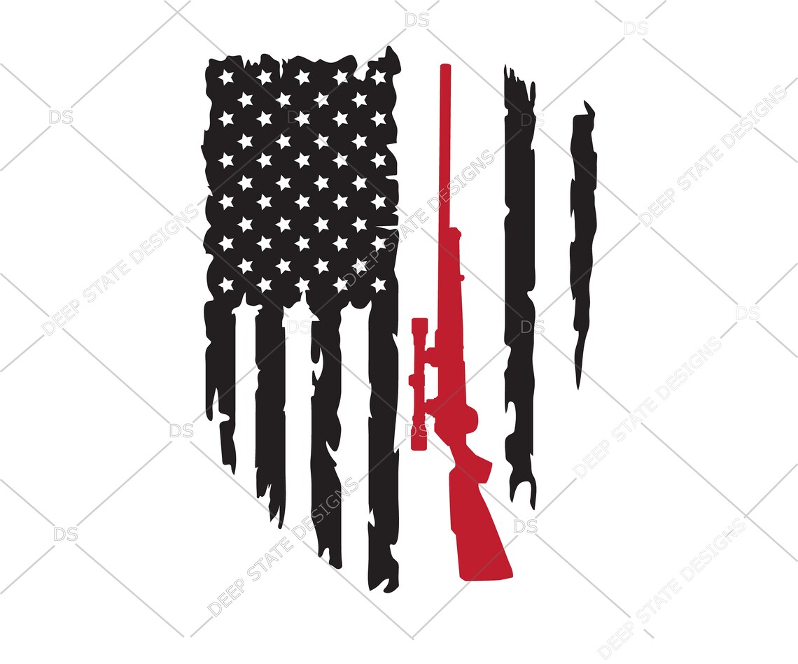 Rifle American Flag Svg, Gun Flag Svg, Hunting American Flag Svg ...