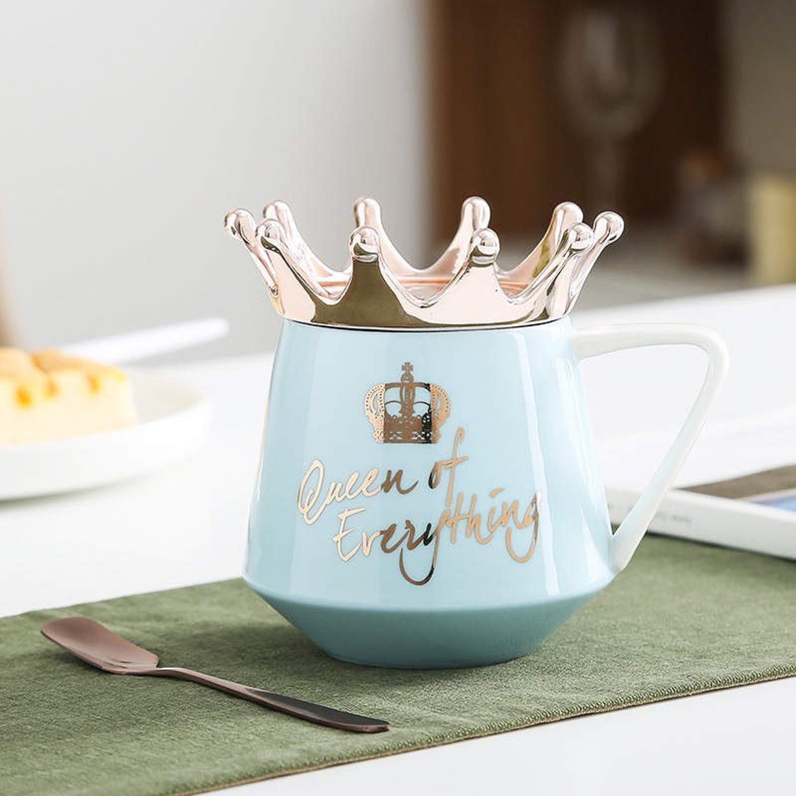 Queen of Everything Ceramic Mug With Crown Lid Ceramic Coffee Cup,gift ...