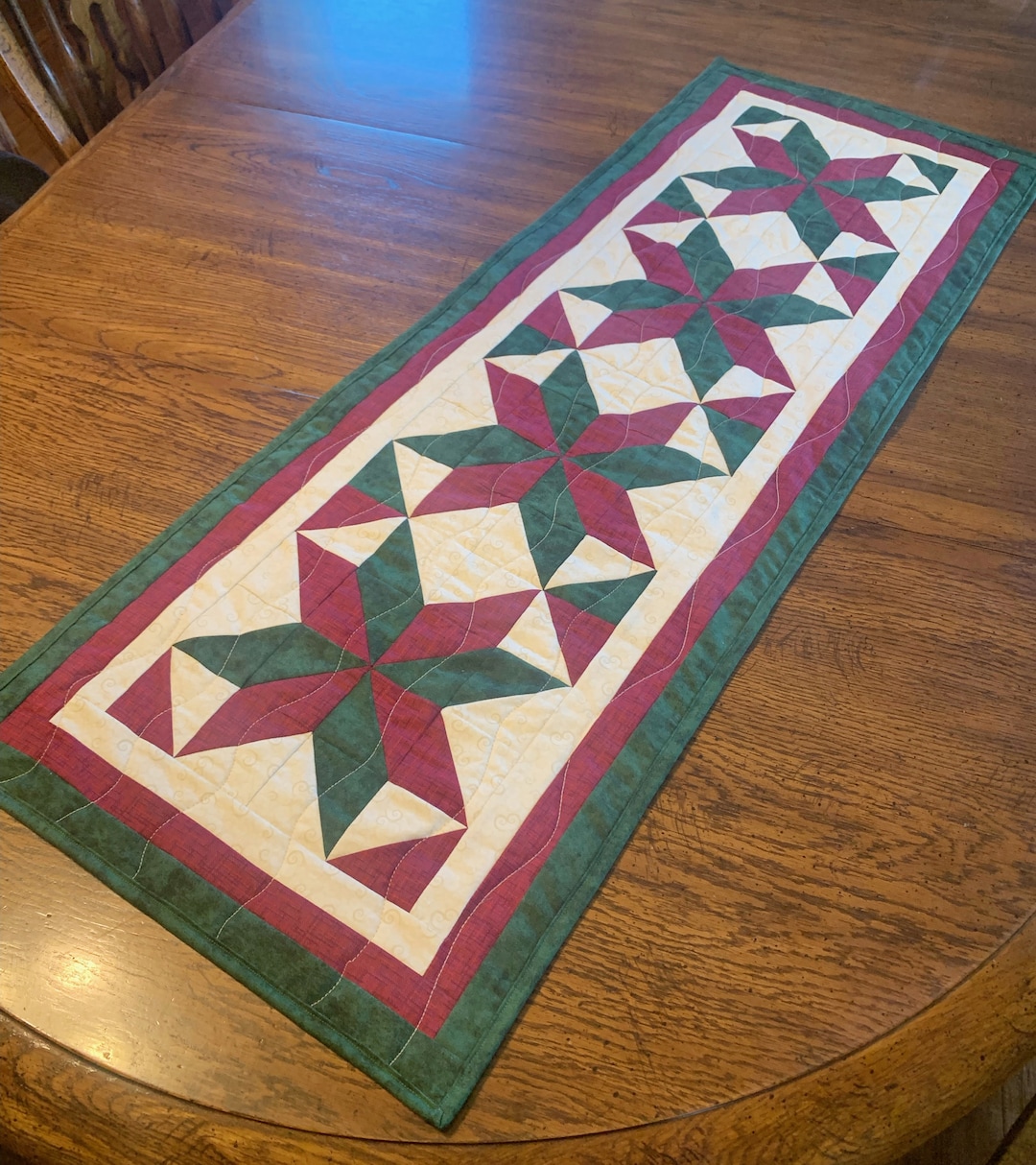 Patchwork Star Table Runner Pattern PDF by Simpson Designs Studio ...