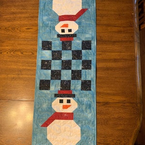 Snowman Table Runner Pattern PDF by Simpson Designs Studio, Digital ...