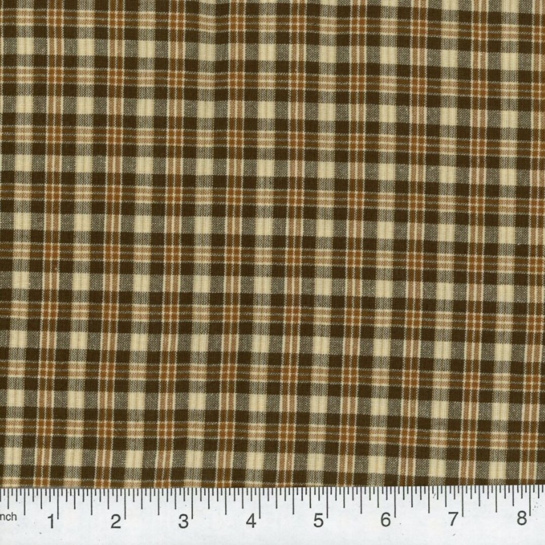 Brown & Cream Homespun Fabric, 100% Cotton, Fabric by the Yard - Etsy