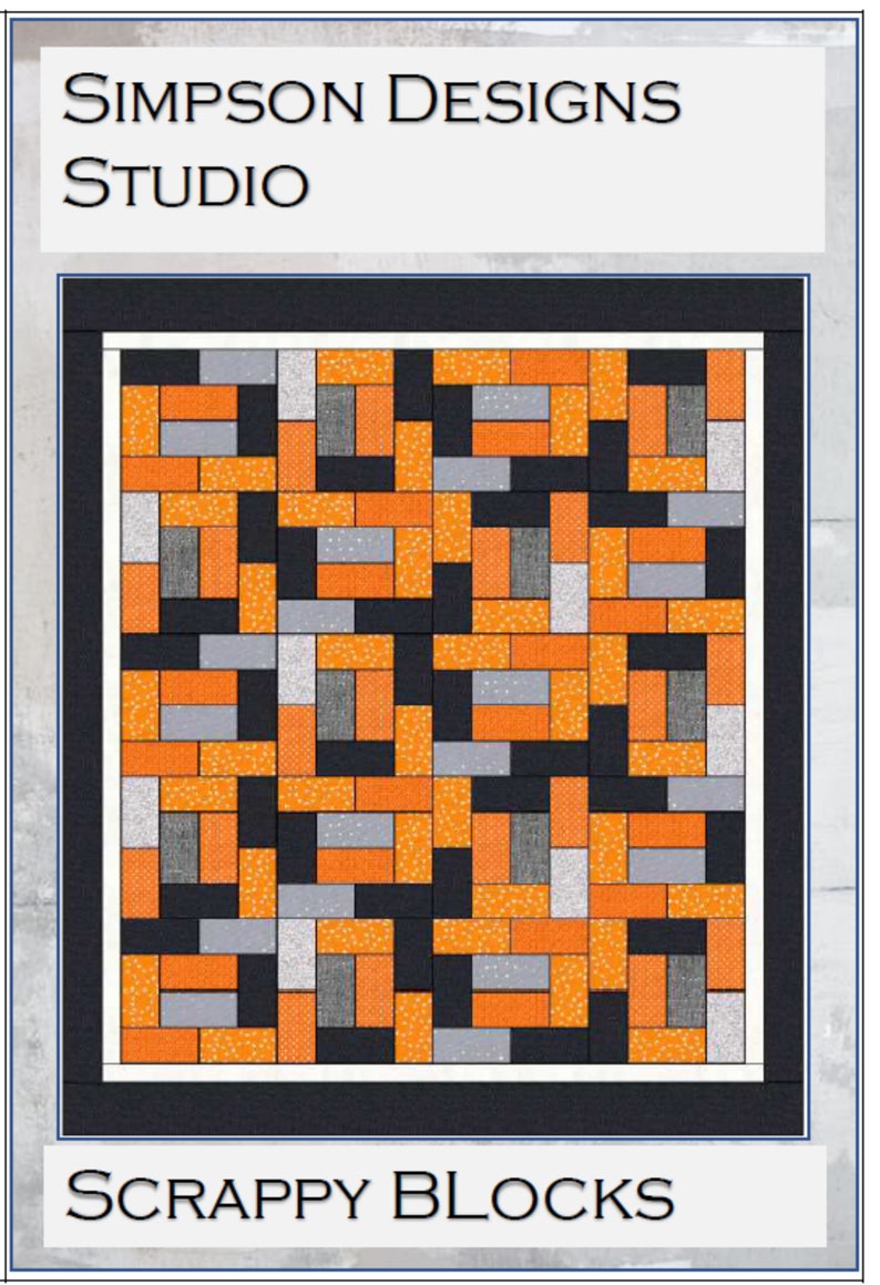 Scrappy Blocks Quilt Pattern PDF by Simpson Designs Studio, Digital ...