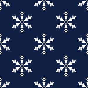 Christmas Fabric Snowfall Allover on Navy Fabric, Fabric by the Yard ...