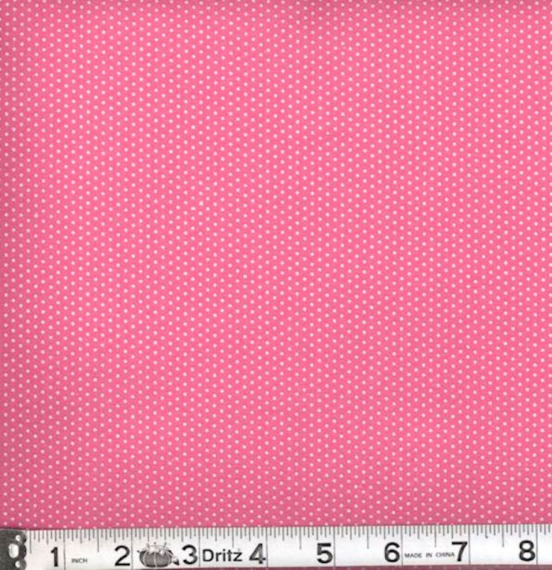 Pink Pin Dot Fabric, 100% Cotton Fabric, Fabric by the Yard, Polka Dot ...
