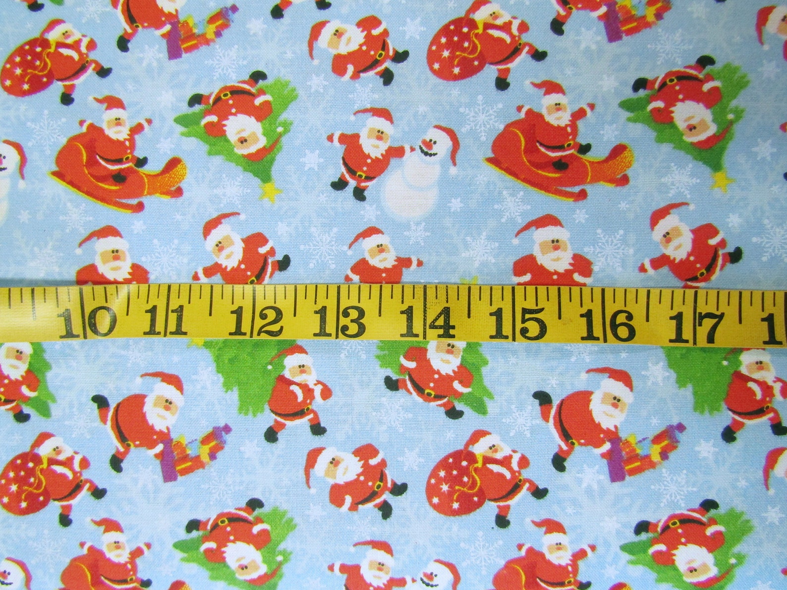 Christmas Fabric Santa Delivery Allover on Light Blue | Etsy