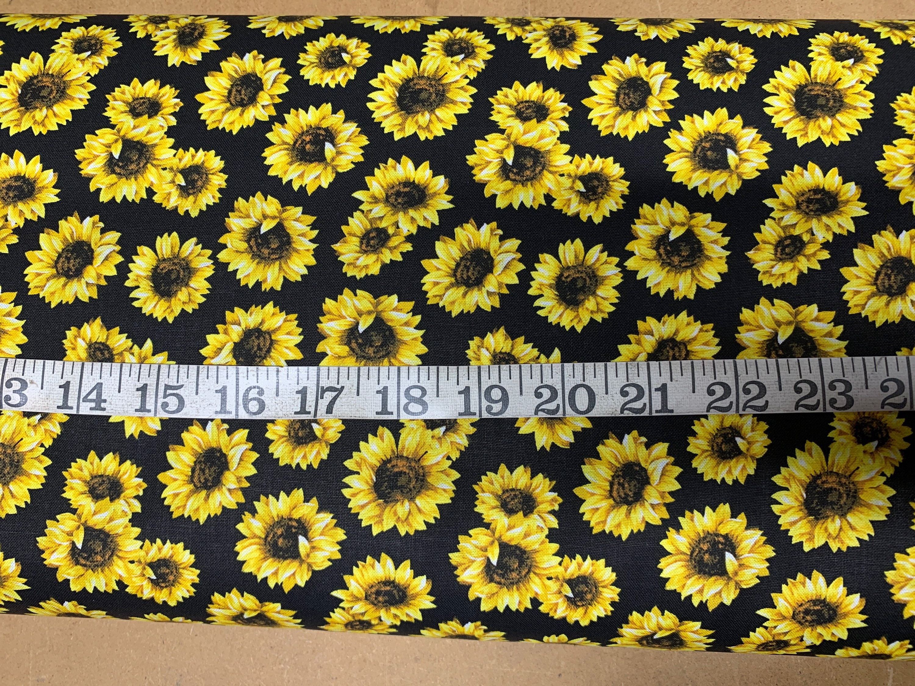 Sunflowers on Black Fabric by the Yard 100% Quilt Cotton - Etsy