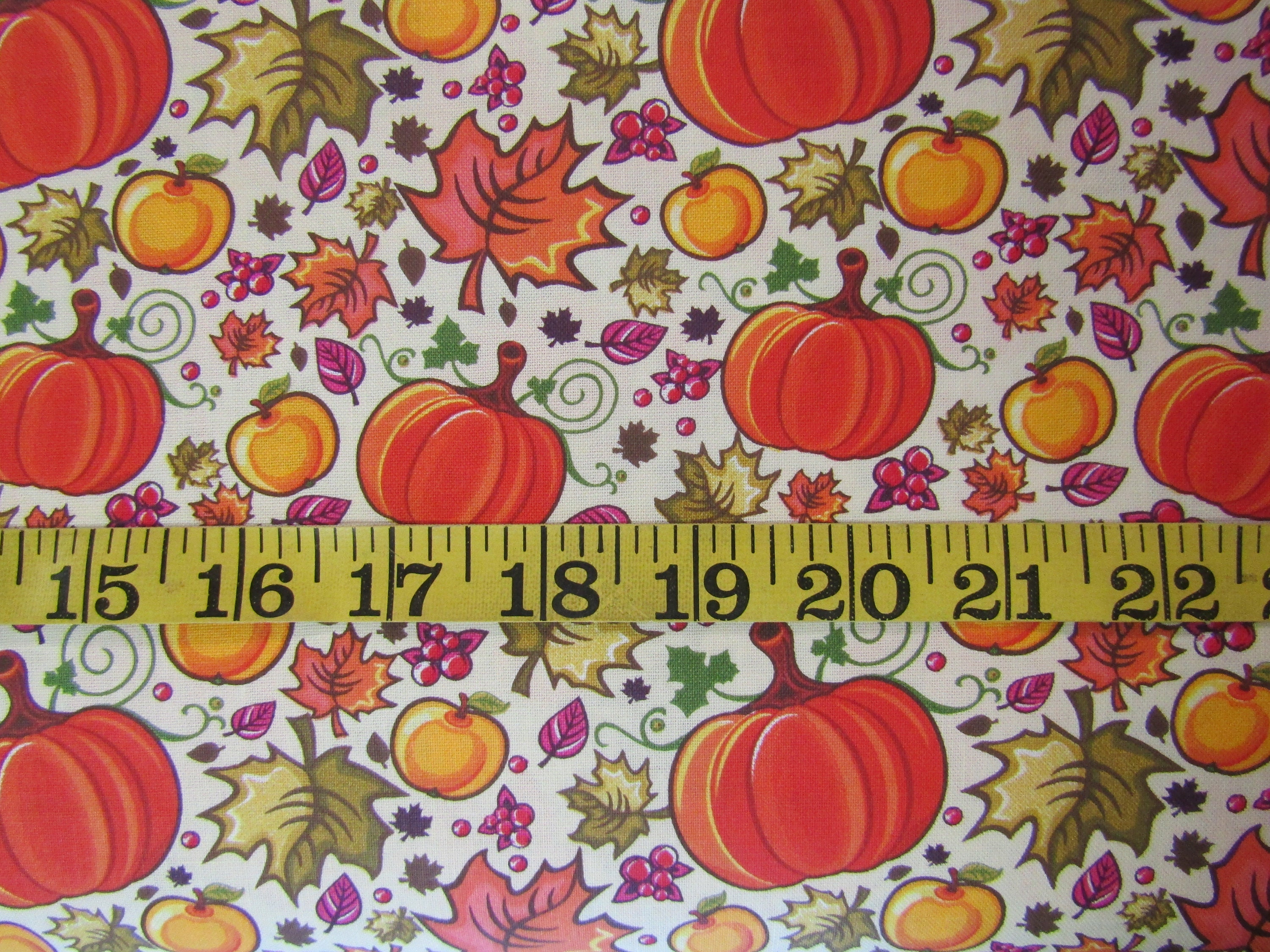 Hello Fall on Cream Thanksgiving Fabric by the Yard 100% - Etsy