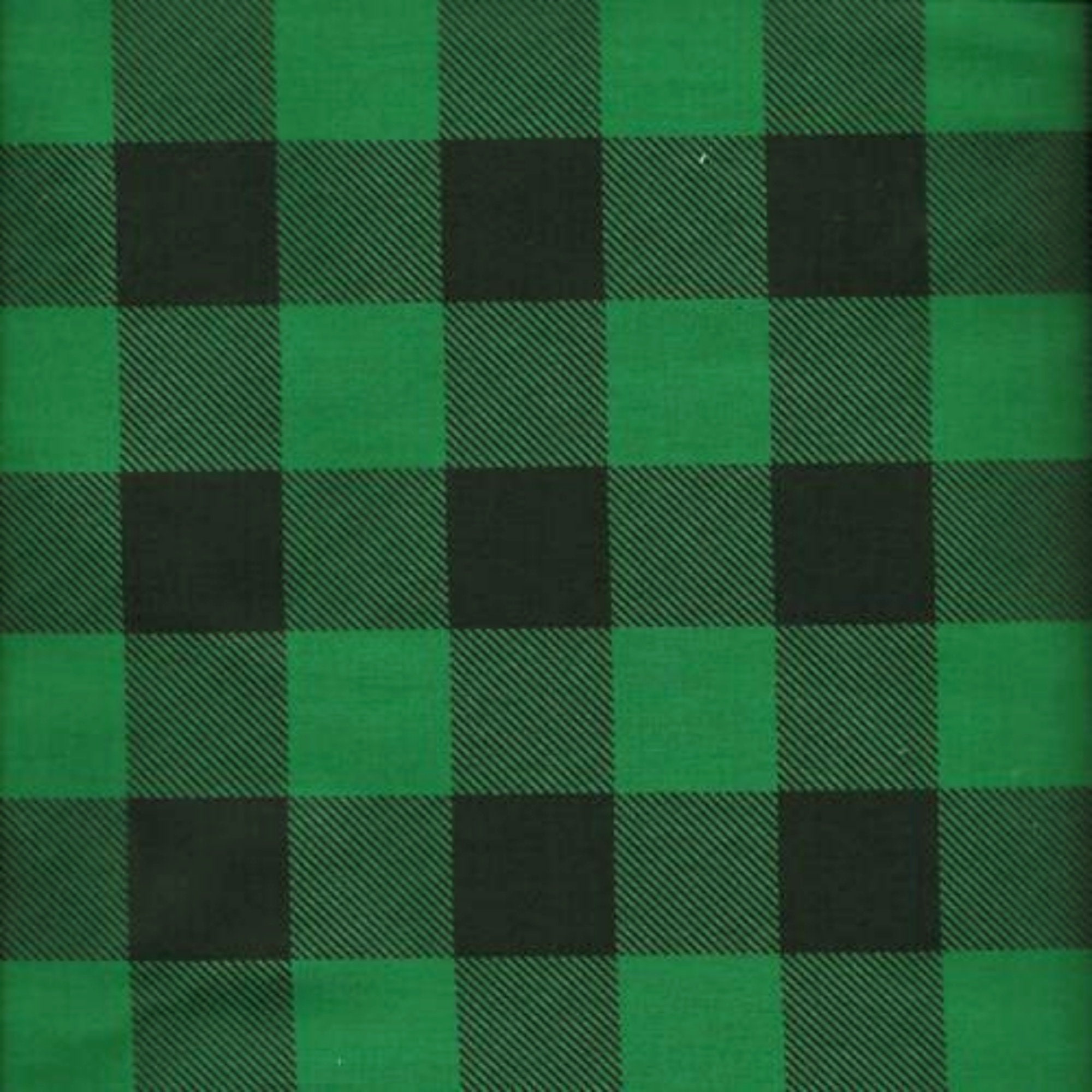 Buffalo Plaid Green and Black 100% Cotton Fabric by the - Etsy