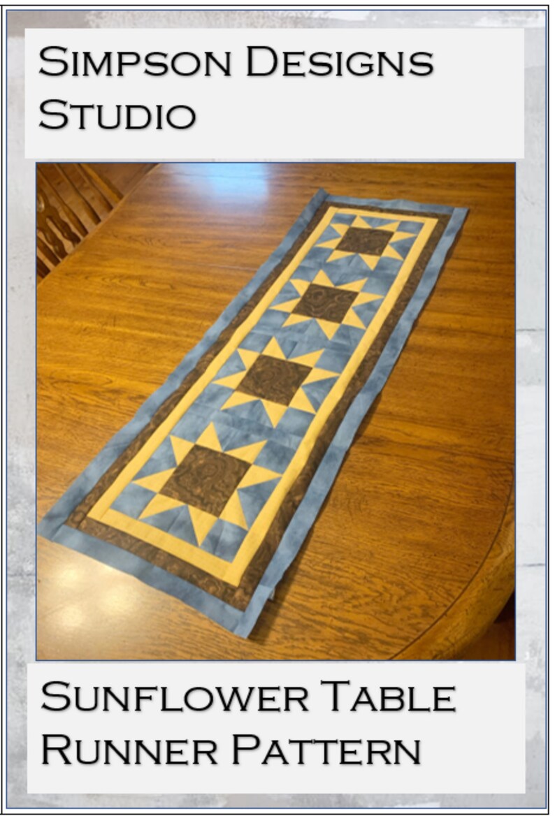 Sunflower Table Runner Pattern PDF by Simpson Designs Studio - Etsy