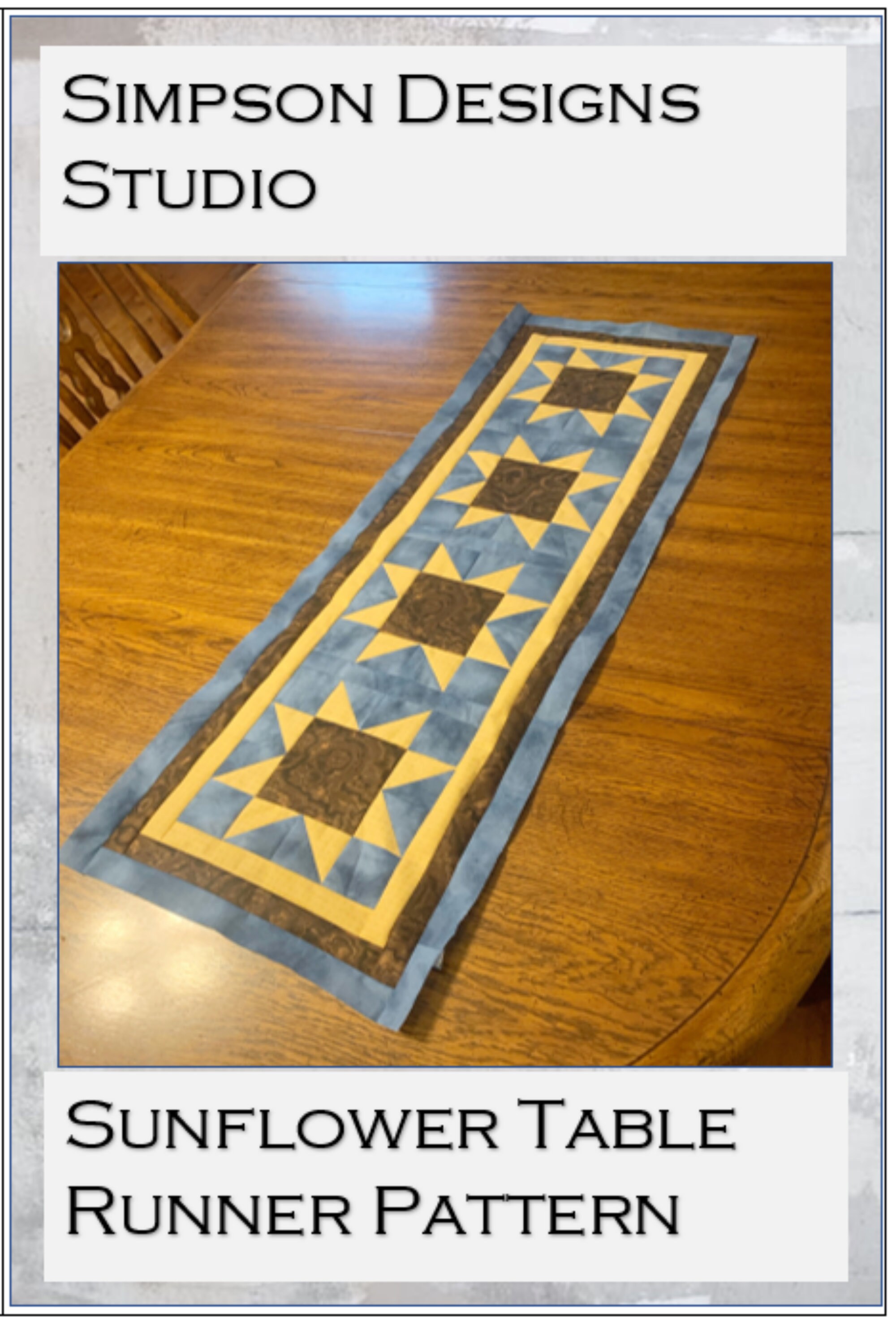 Sunflower Table Runner Pattern PDF by Simpson Designs Studio - Etsy