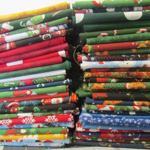 Christmas Fat Quarter Bundle 100% Cotton Fabric Quilt - Etsy