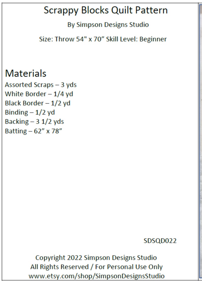 Scrappy Blocks Quilt Pattern PDF by Simpson Designs Studio - Etsy UK