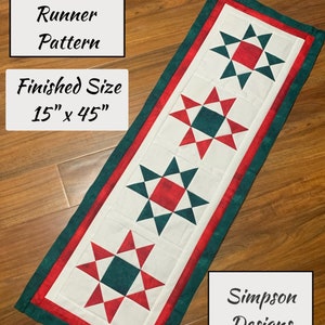 Ohio Star Table Runner Pattern by Simpson Designs Studio, Physical ...
