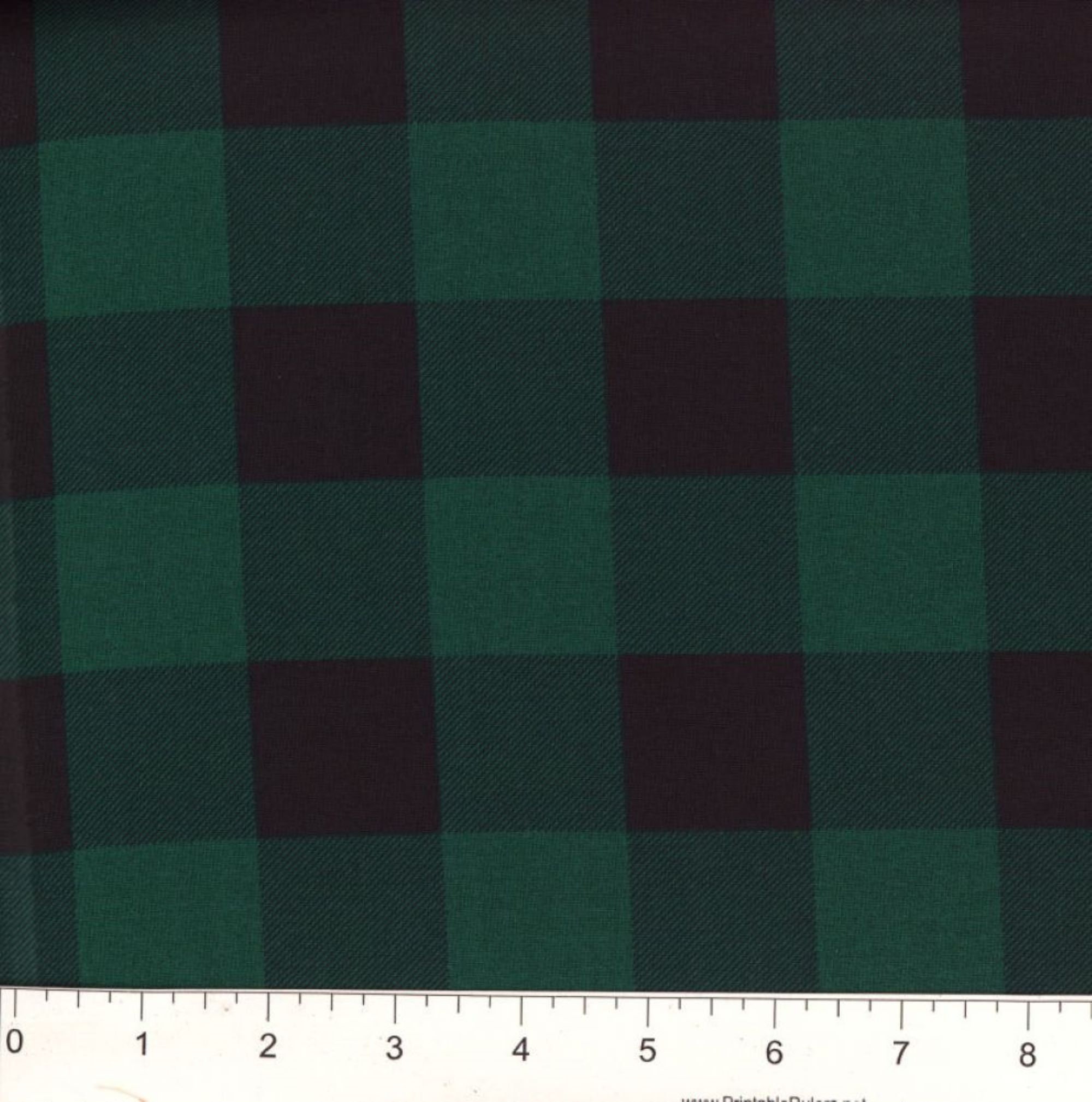 Buffalo Plaid Fabric - Hunter Green and Black Buffalo Check Fabric, 100 ...