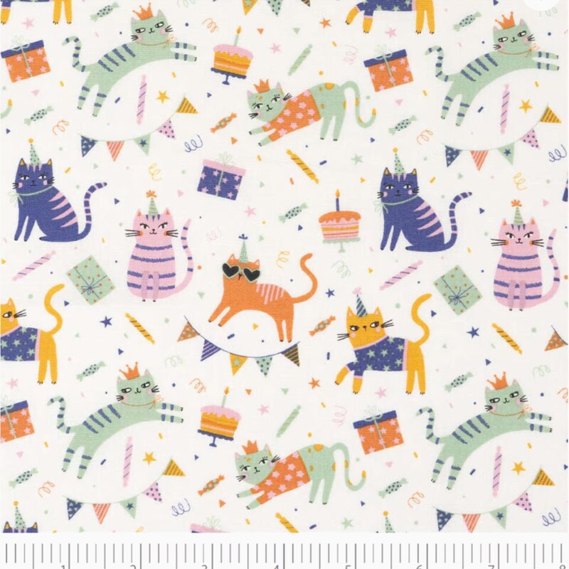 Cat Cotton Fabric - Etsy