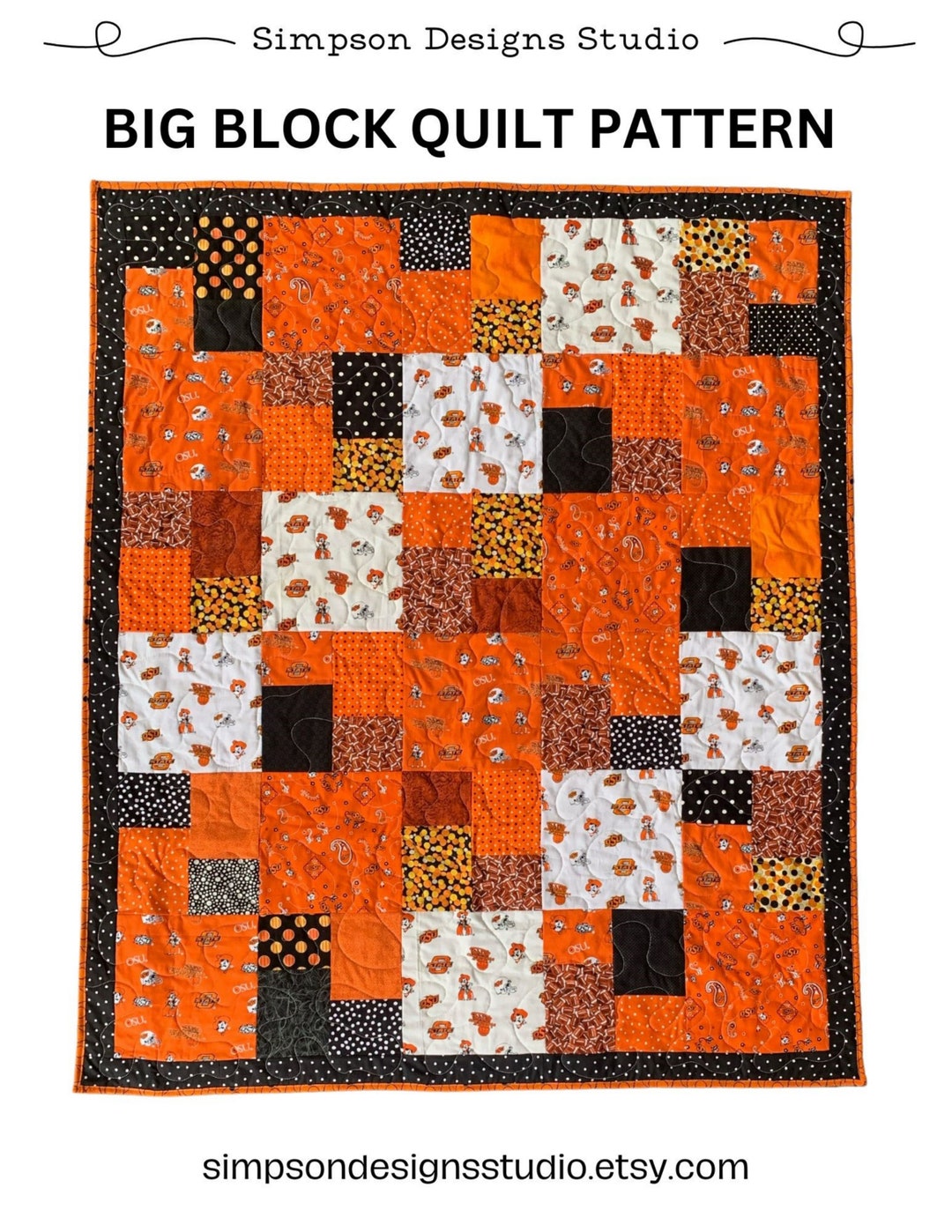 Big Block Quilt Pattern PDF by Simpson Designs Studio, Digital Pattern ...