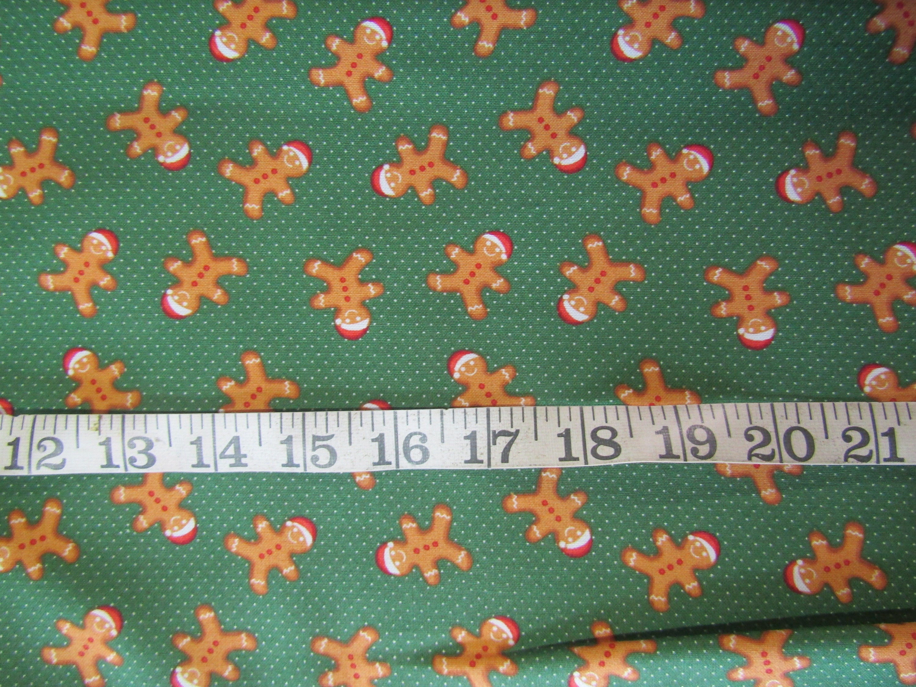 Happy Gingerbread on Green Fabric by the Yard 100% Cotton - Etsy