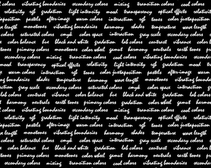 The Language of Color - Script on Black by Studio E Fabrics, 100% Quilt ...