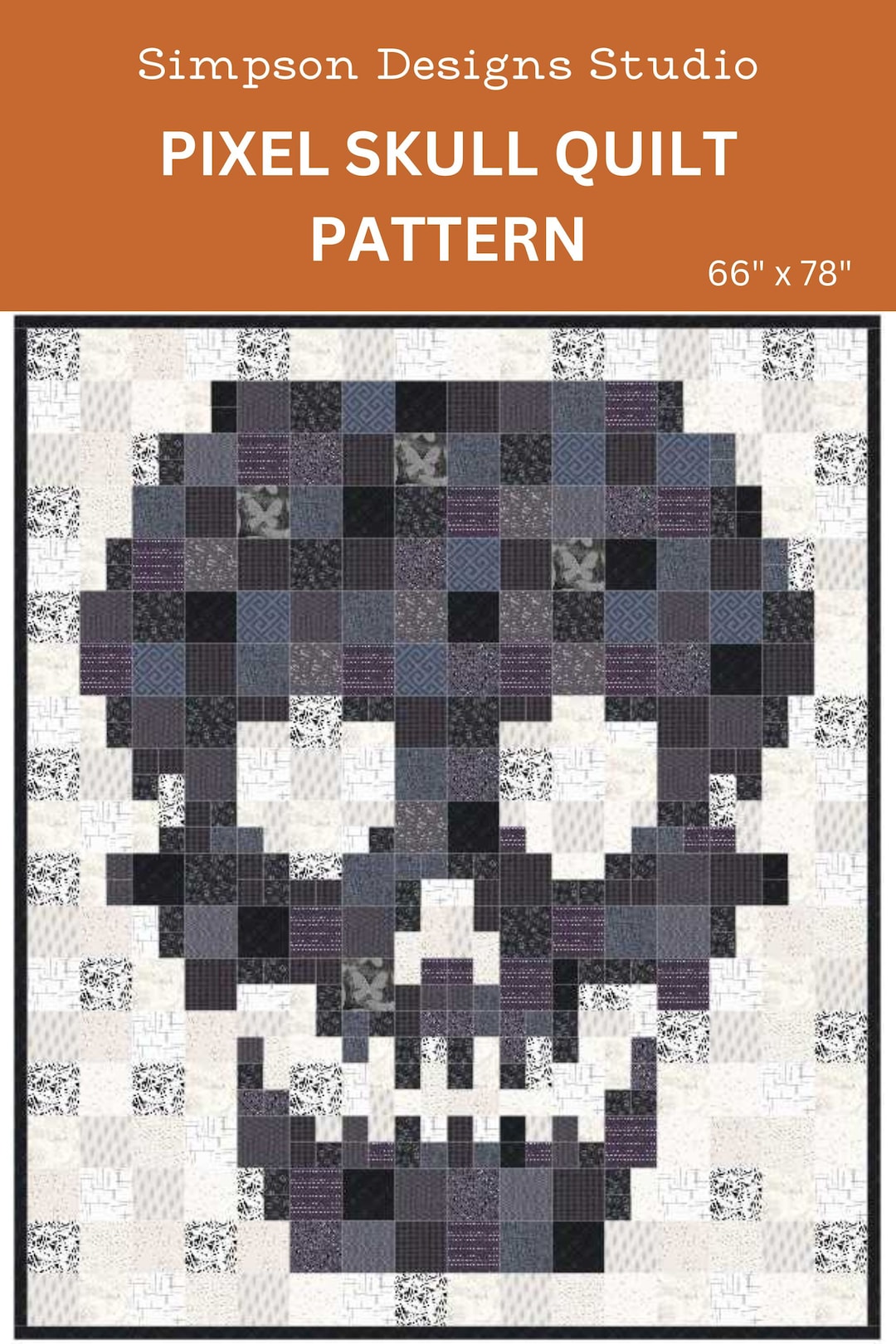 Pixel Skull Quilt Pattern PDF by Simpson Designs Studio, Digital Pattern - Etsy