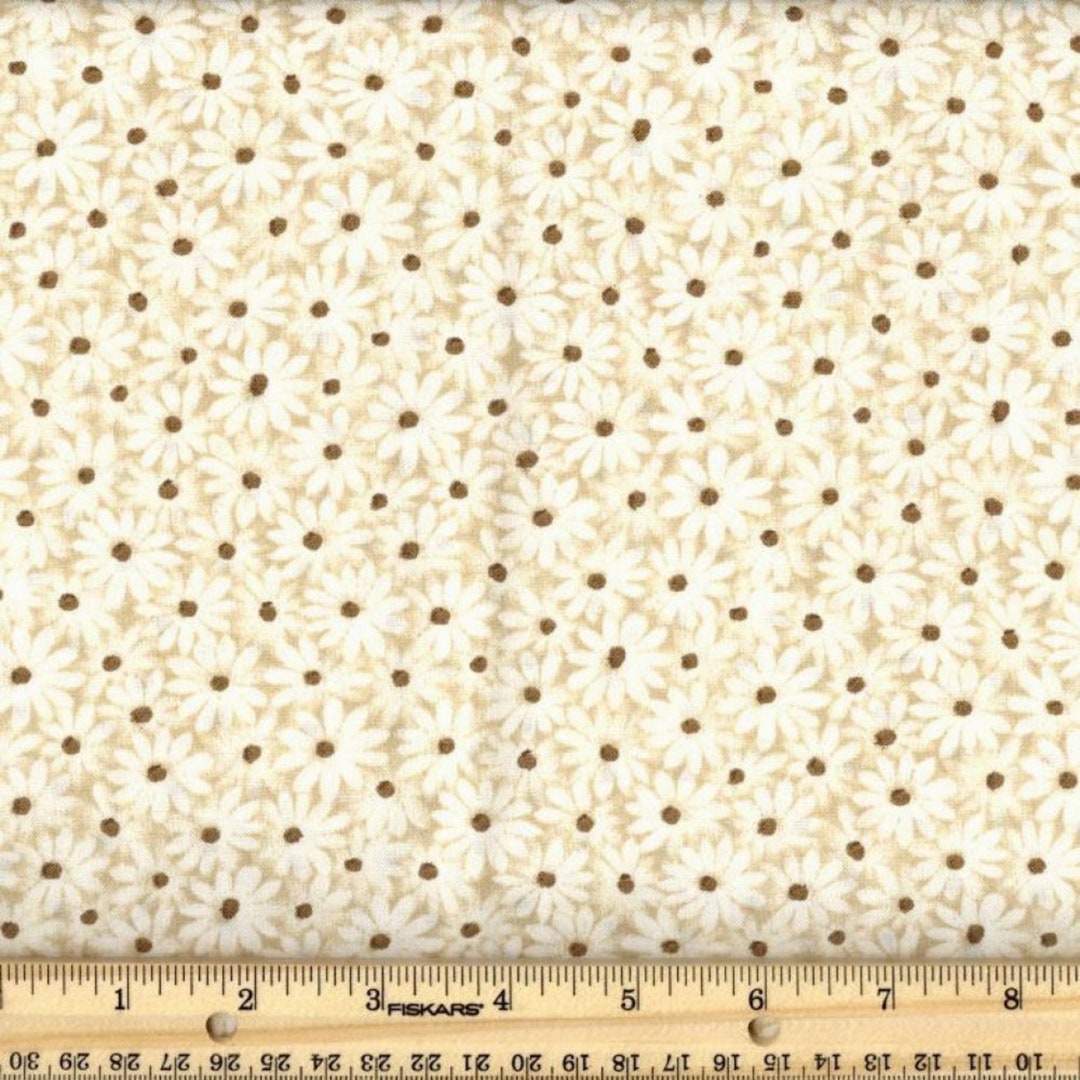 Crazy Daisy Calico, 100% Quilt Cotton, Fabric by the Yard, Vintage Look ...