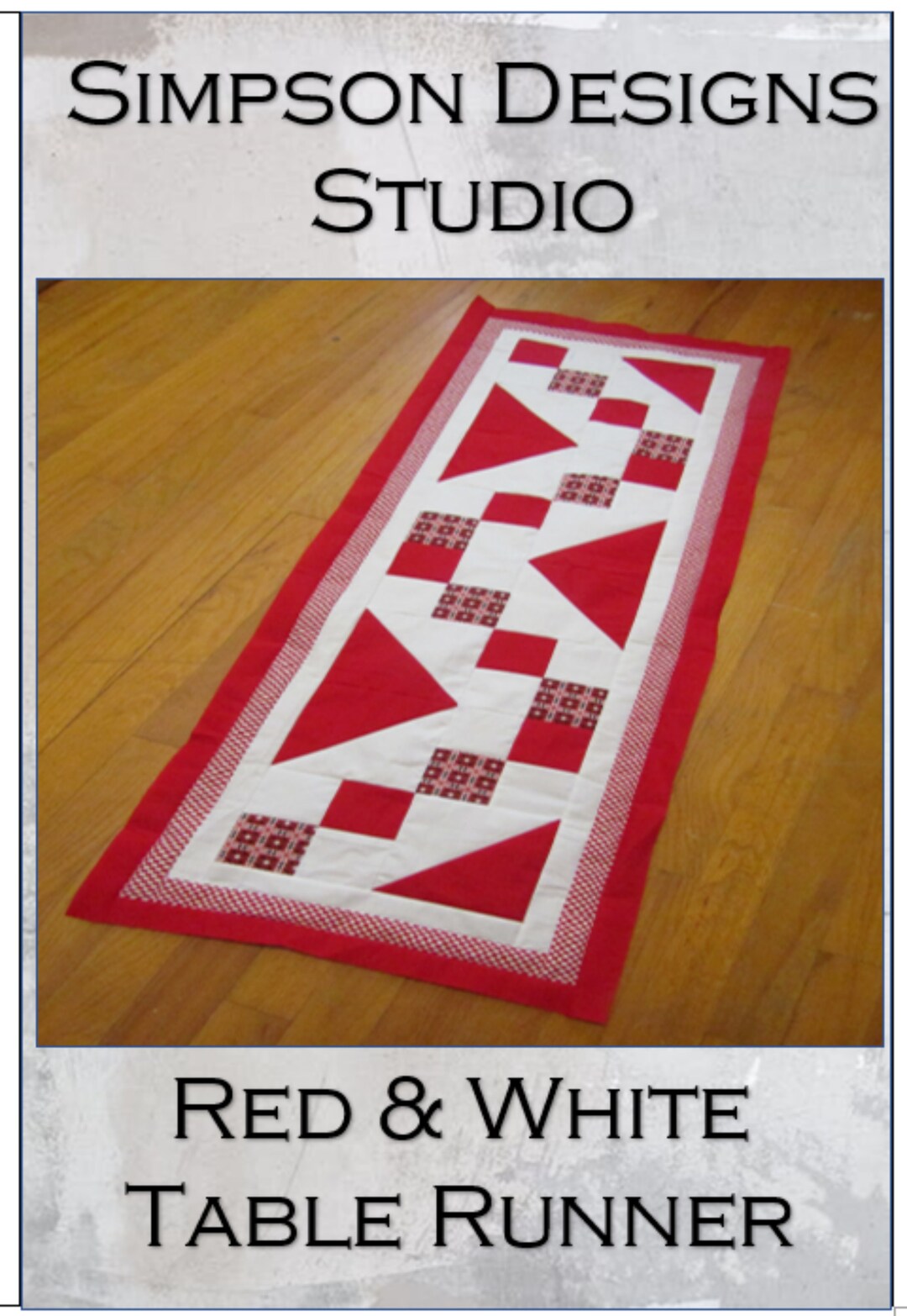 Red & White Table Runner Pattern PDF by Simpson Designs Studio, Digital ...