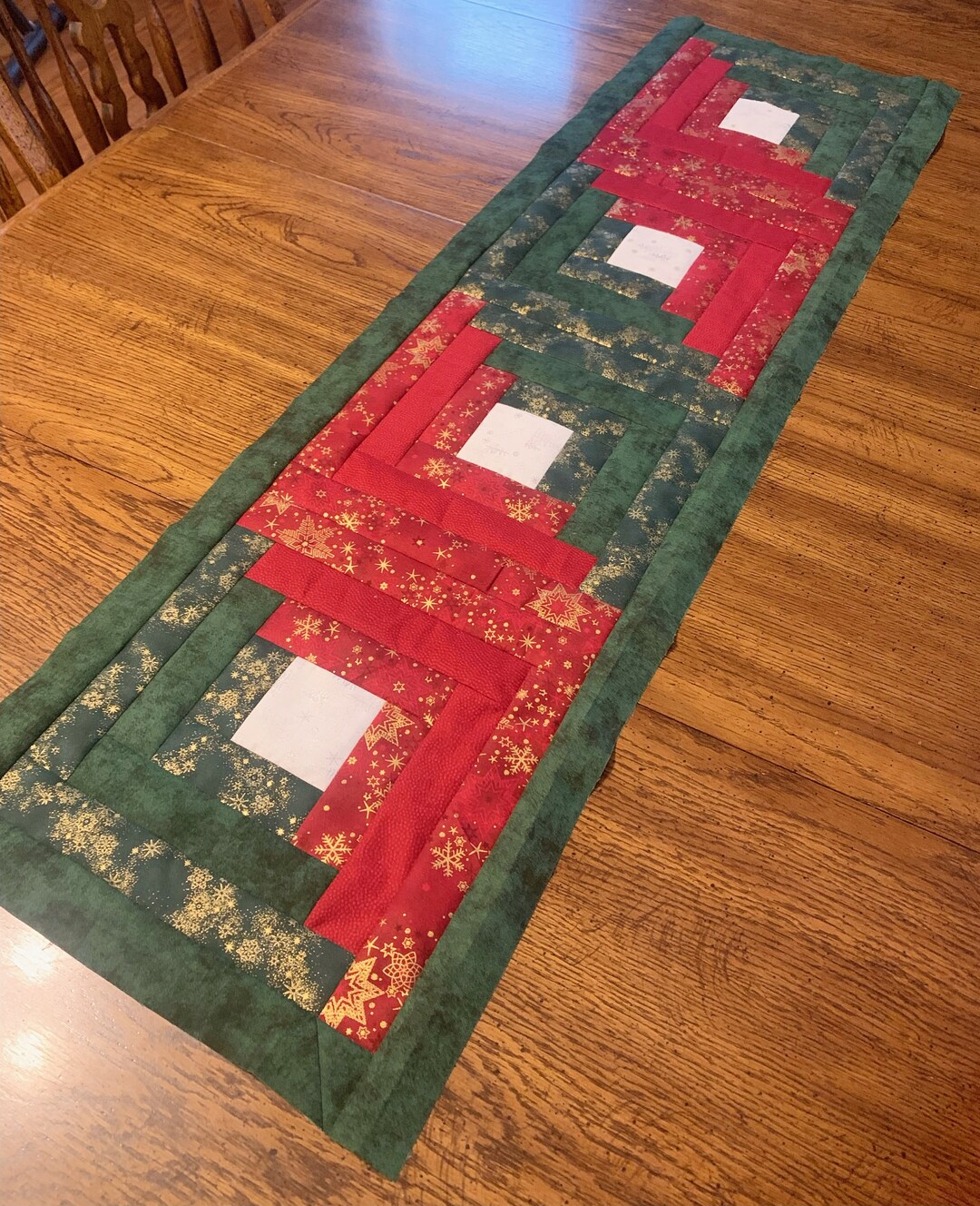 Log Cabin Table Runner Pattern PDF by Simpson Designs Studio, Digital ...
