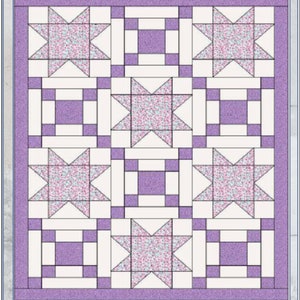 Floral Stars Quilt Pattern by Simpson Designs Studio, Physical Pattern - Etsy