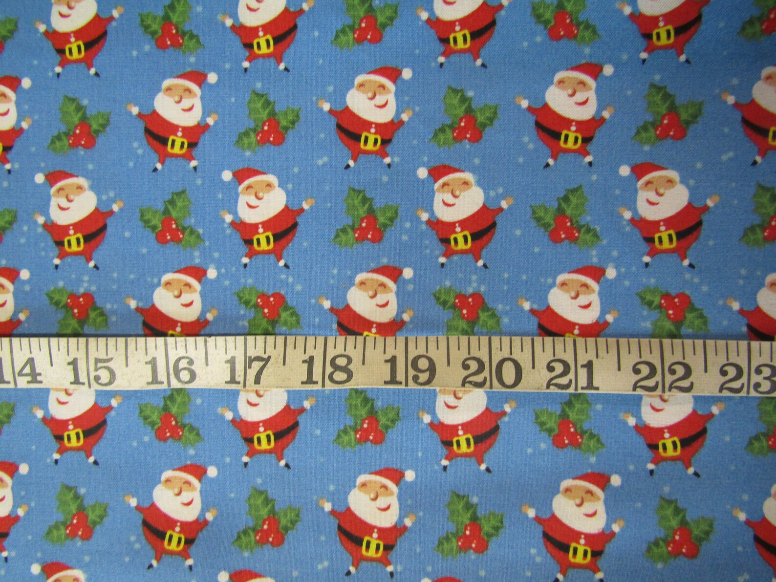Christmas Fabric Dancing Santa Allover Blue Fabric Fabric - Etsy