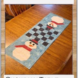 Snowman Table Runner Pattern PDF by Simpson Designs Studio, Digital ...