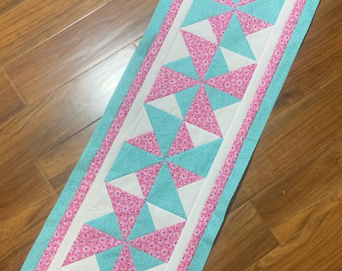 Double Pinwheel Table Runner Quilt Kit, Summer Table Runner Kit, Fabric ...