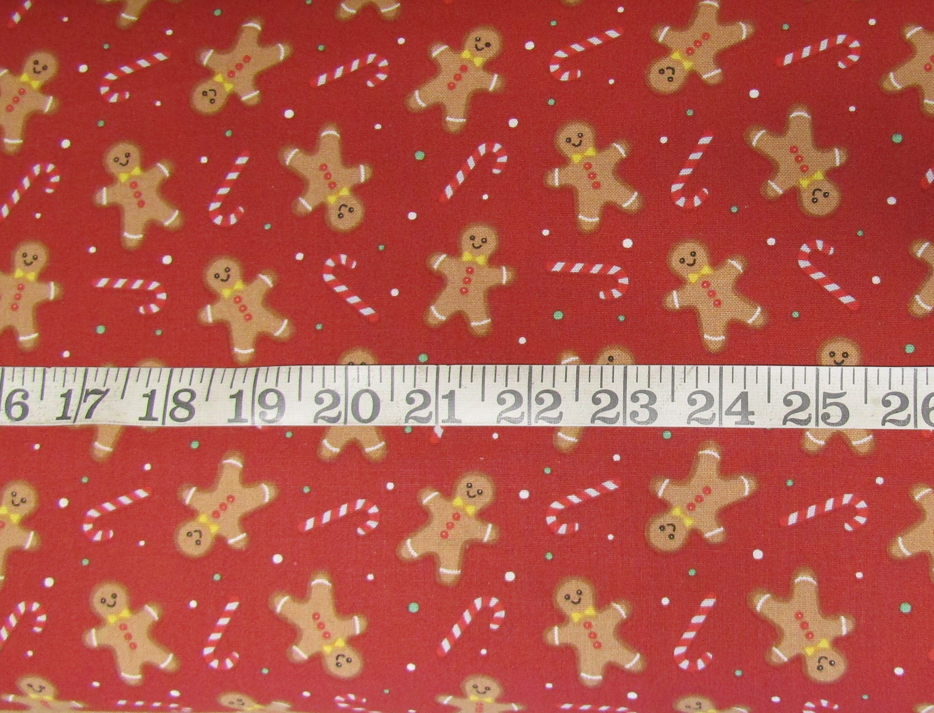 Christmas Fabric Gingerbread Dance Red Fabric Fabric by the - Etsy