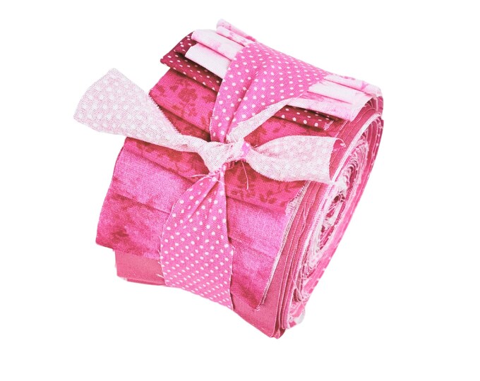 All Pink Jelly Roll 2.5 Inch Jelly Roll 20 Pieces Pre-cut 100% Cotton ...
