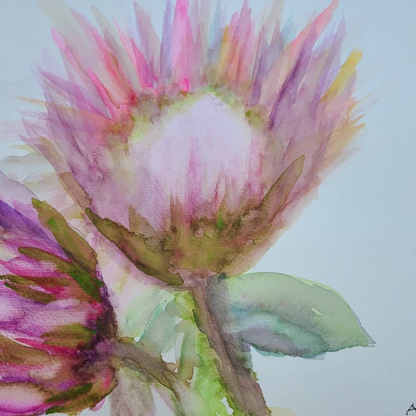 Purple Protea Flower Print - Etsy