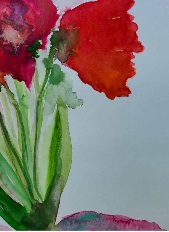 Wall Décor Home Décor original watercolor Watterson vintage signed ...