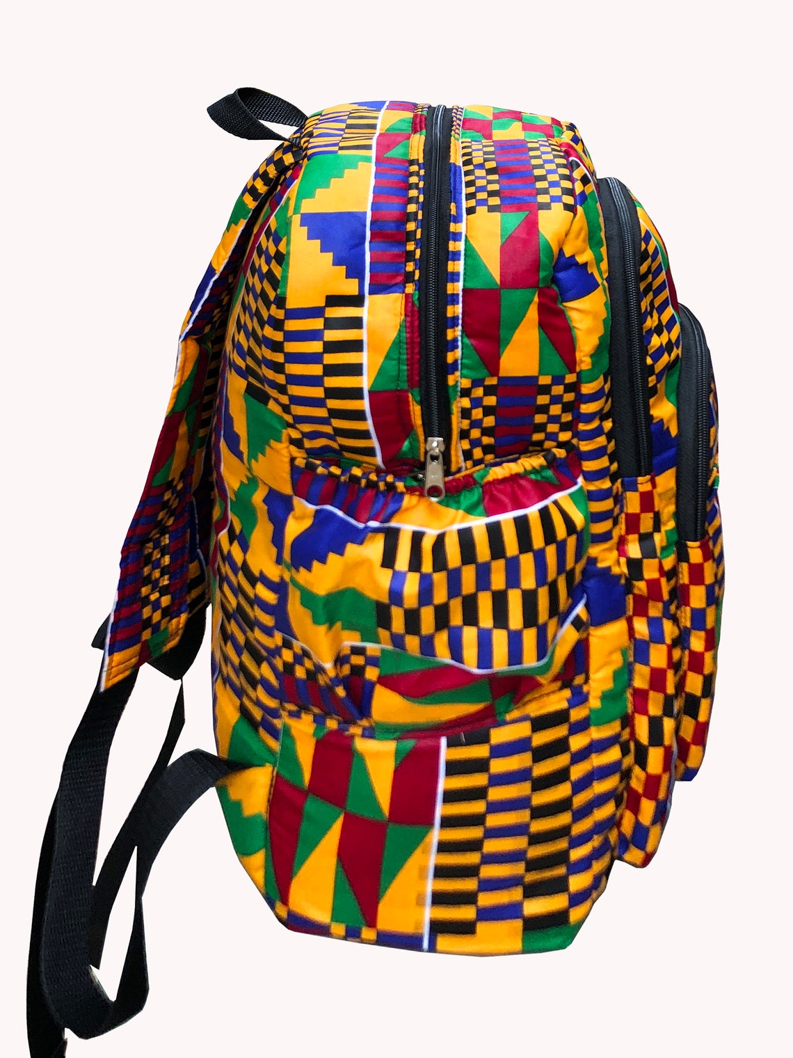 Kente African Print Backpack Book Bag Rucksack Handmade Backpack ...