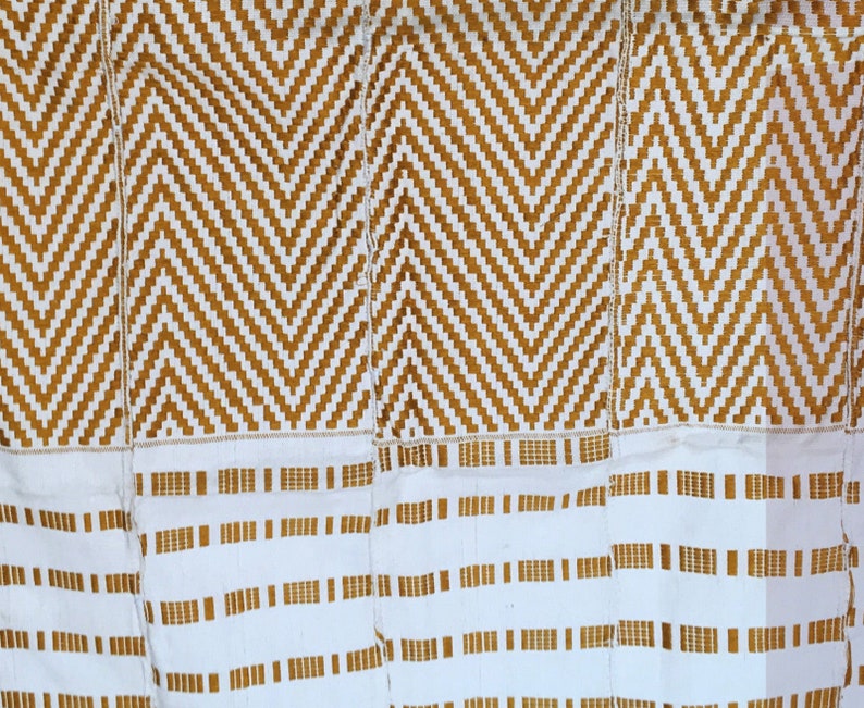 Gold & White Kente Handwoven Cloth Ashanti Ghana Kente African - Etsy