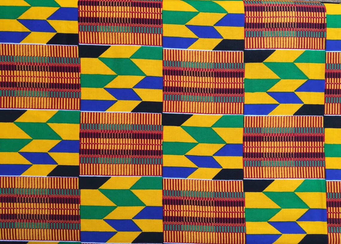 African Men's Kente and White Cotton Short Sleeve Shirt African Men's ...